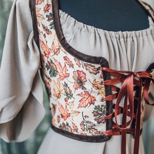 Hobbit Bodice, Autumn Renaissance Corset Oak Cottagecore Style Corset ...