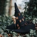 Witch Hat Wizard Magic Hat With Raven Skull and Runes Wizard - Etsy