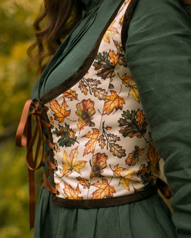 Hobbit Bodice Autumn Renaissance Corset Oak Cottagecore Style - Etsy
