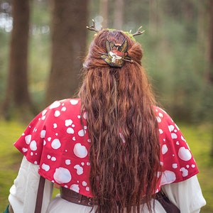 Mushroom Short Cape Vegan Wool Capelet Stole Capelet Cloak Sleeveless ...