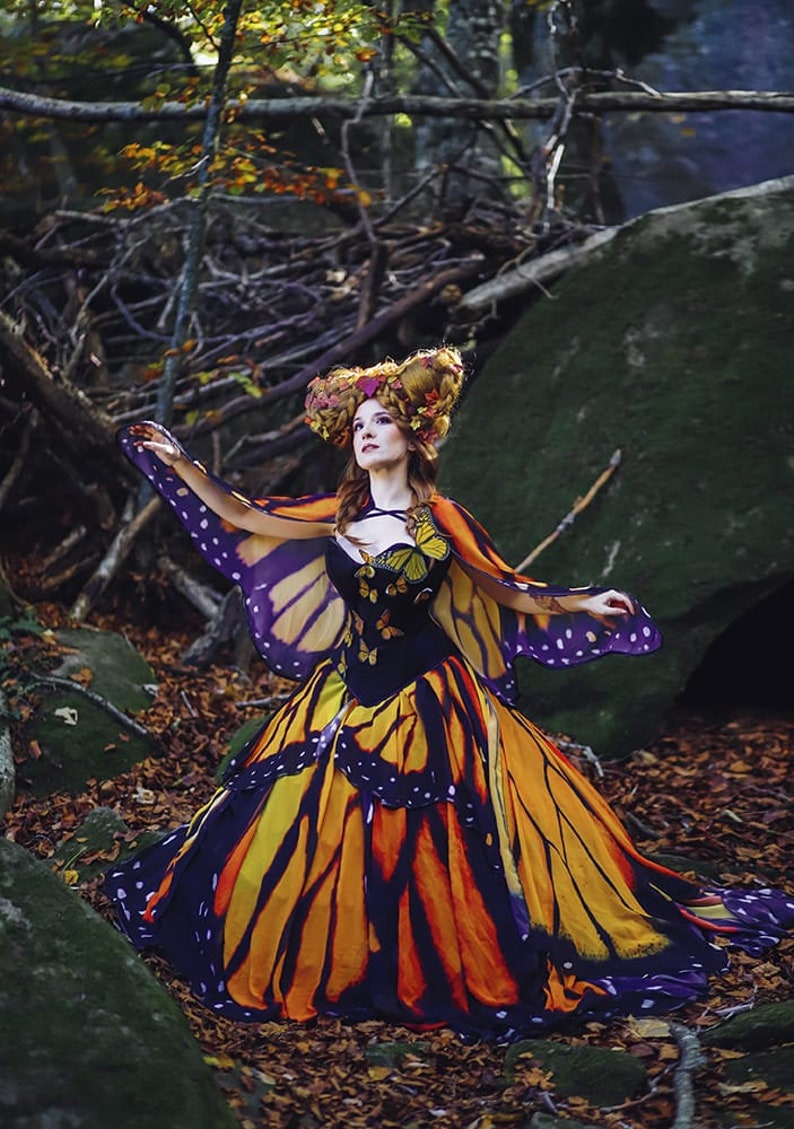 Butterfly Wings Monarch Cape Cloak Wings Costume Short Small - Etsy UK