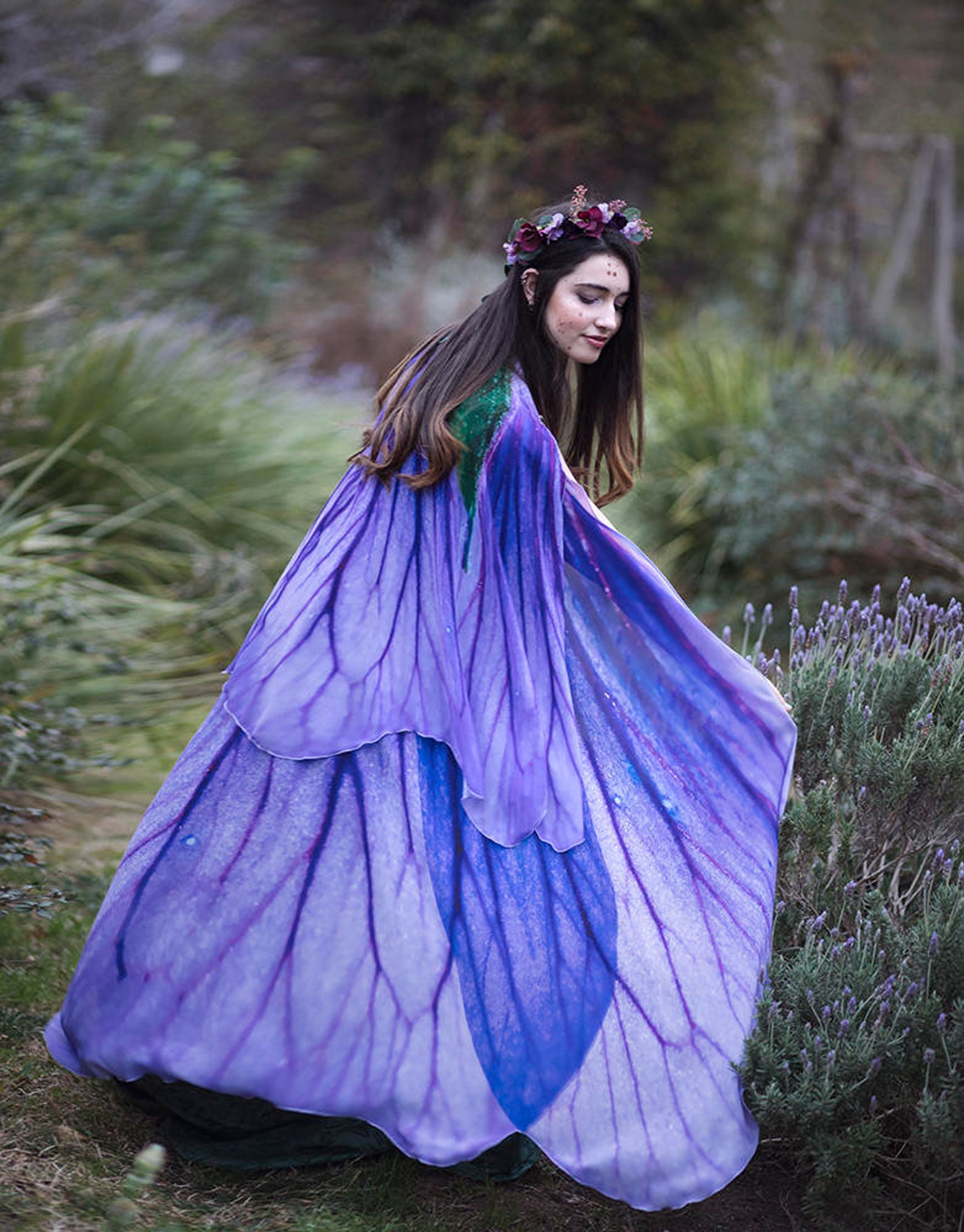 Flower Cape Floral Cloak Violet Petunia Scarf Shawl Purple Lavender ...