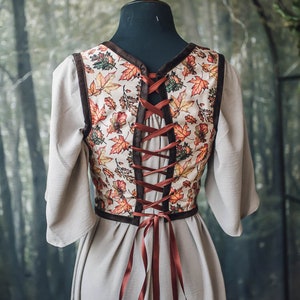 Hobbit Bodice, Autumn Renaissance Corset Oak Cottagecore Style Corset ...