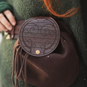 Hobbit Door Belt Bag Wood and Leather Hoobit Hole Form Black and Brown ...