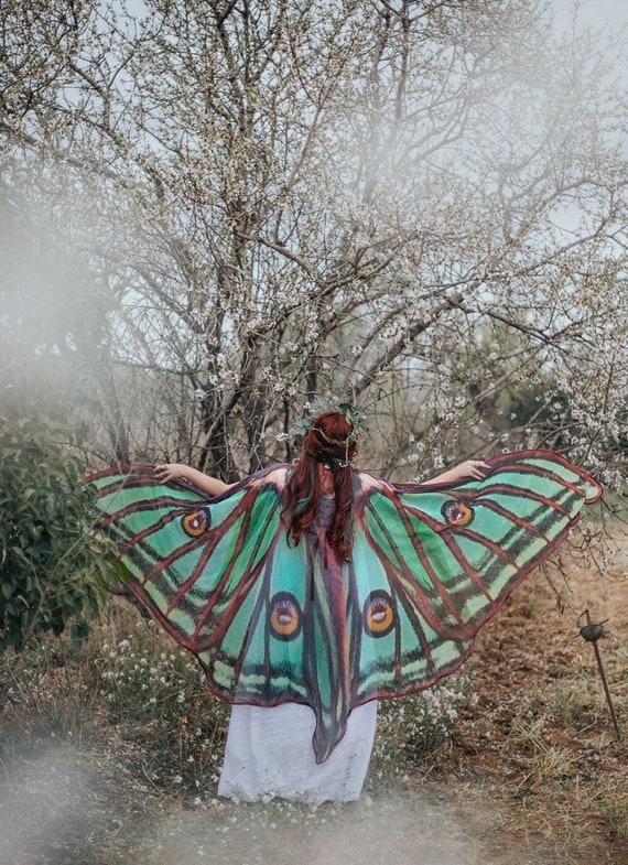 Adult Moth Costume Cape - Unisex Animal Cosplay Cloak With Hood For ...