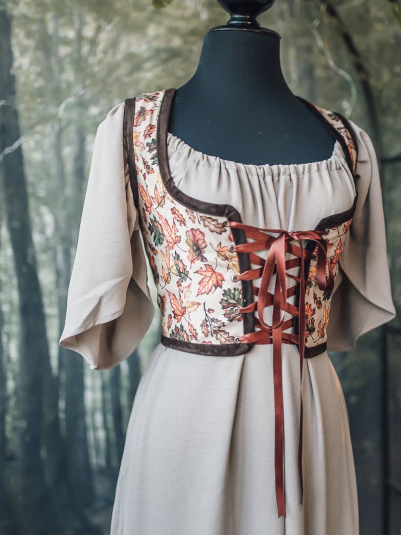 Hobbit Bodice Autumn Renaissance Corset Oak Cottagecore Style - Etsy