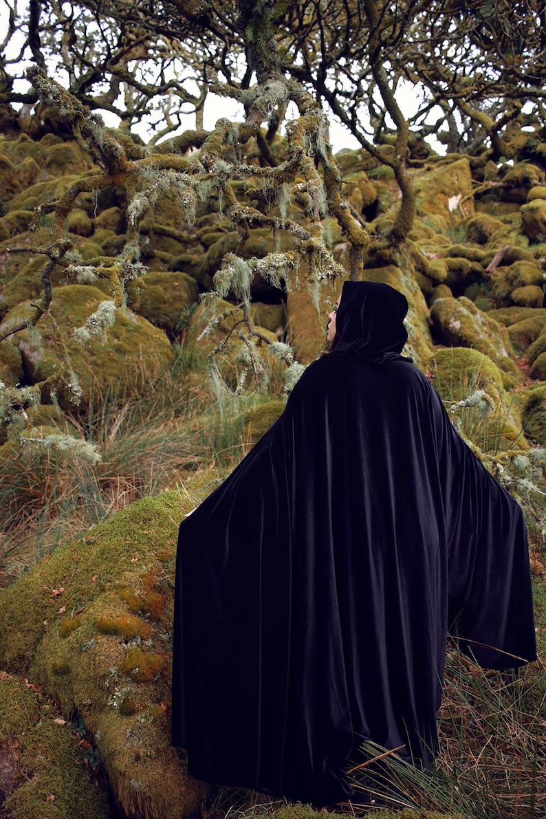 Black Cape Stretch Velvet Costume Cape Fairytale Fantasy Cloak - Etsy