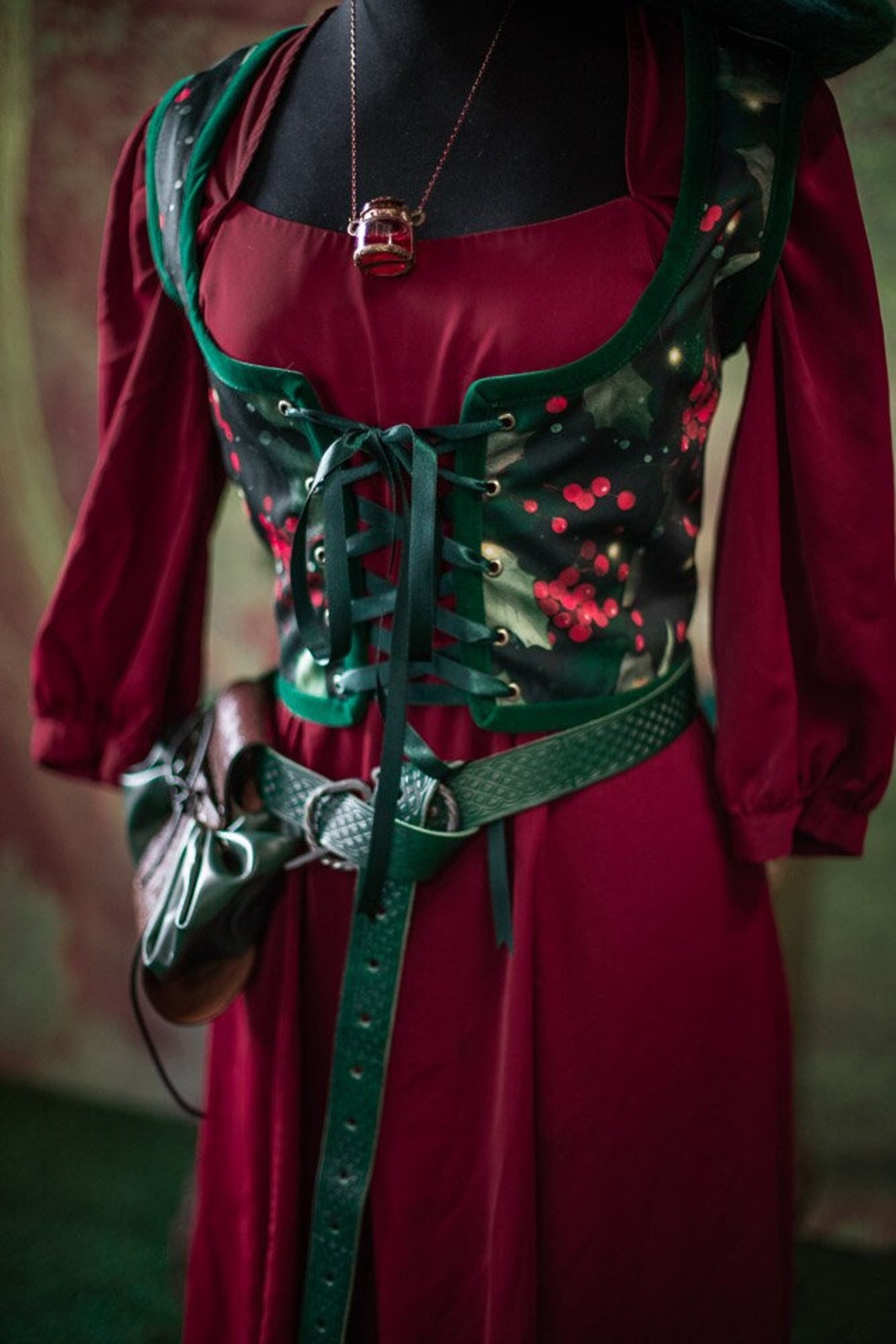 Christmas Bodice, Mistletoe Renaissance Corset Snowflake Cottagecore ...