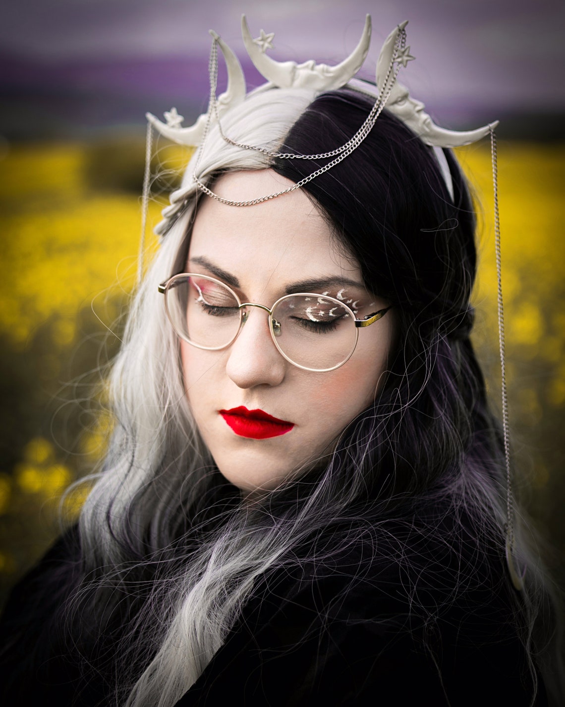 Crescent Moon Headpiece White Moons Headband Moon Tiara Moon | Etsy UK