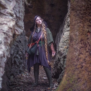 Hooded Green Ranger Surcoat - Unisex Assasin Vest Open Front ...