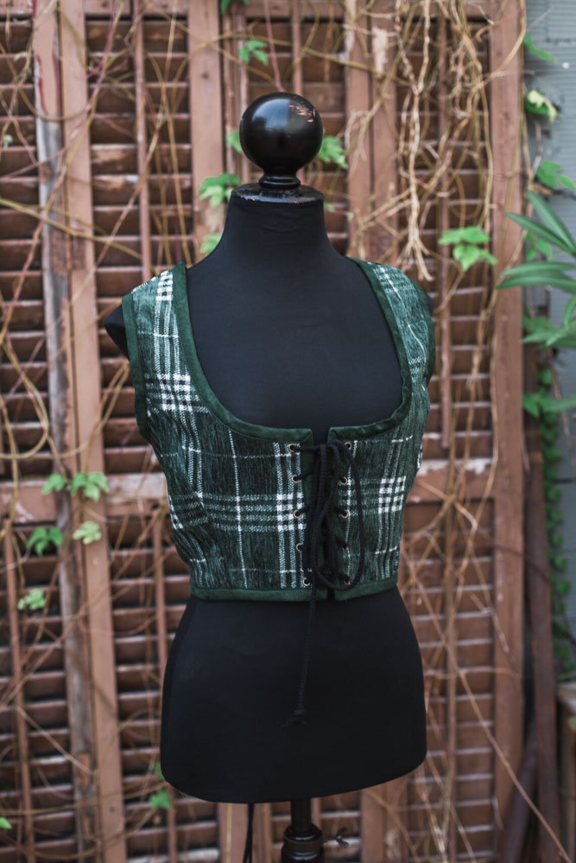Tartan Green Bodice, Outlander Cottagecore Style Corset Vest ...