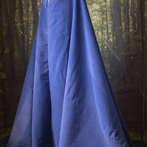 Blue Vegan Wool Cloth Cape Hooded Cloak Riding Hood Cloak With Train ...