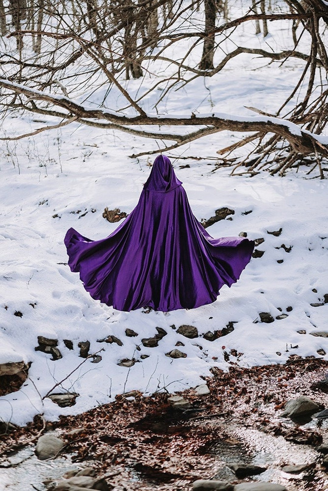 Purple Velvet Stretch Cloak Velvet Cape Costume Cape Fairytale Fantasy ...