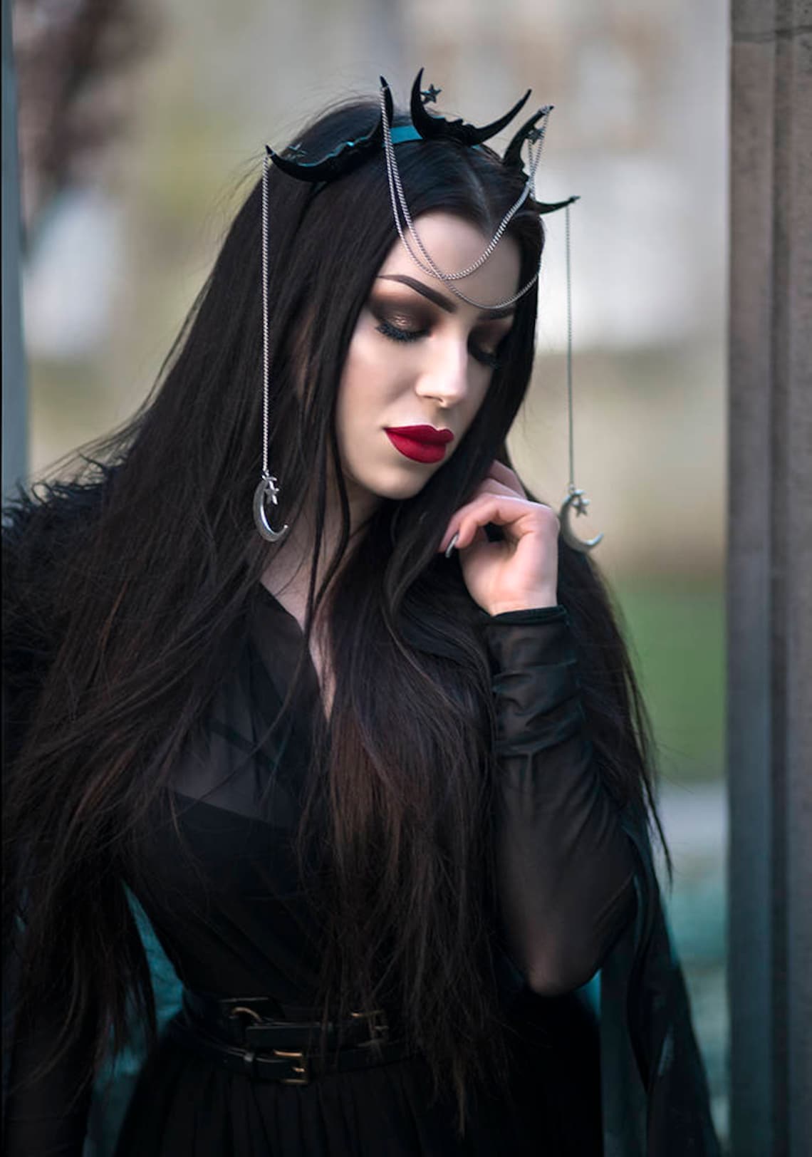 Crescent Moon Headpiece Moons Headband Moon Tiara Moon Chain - Etsy