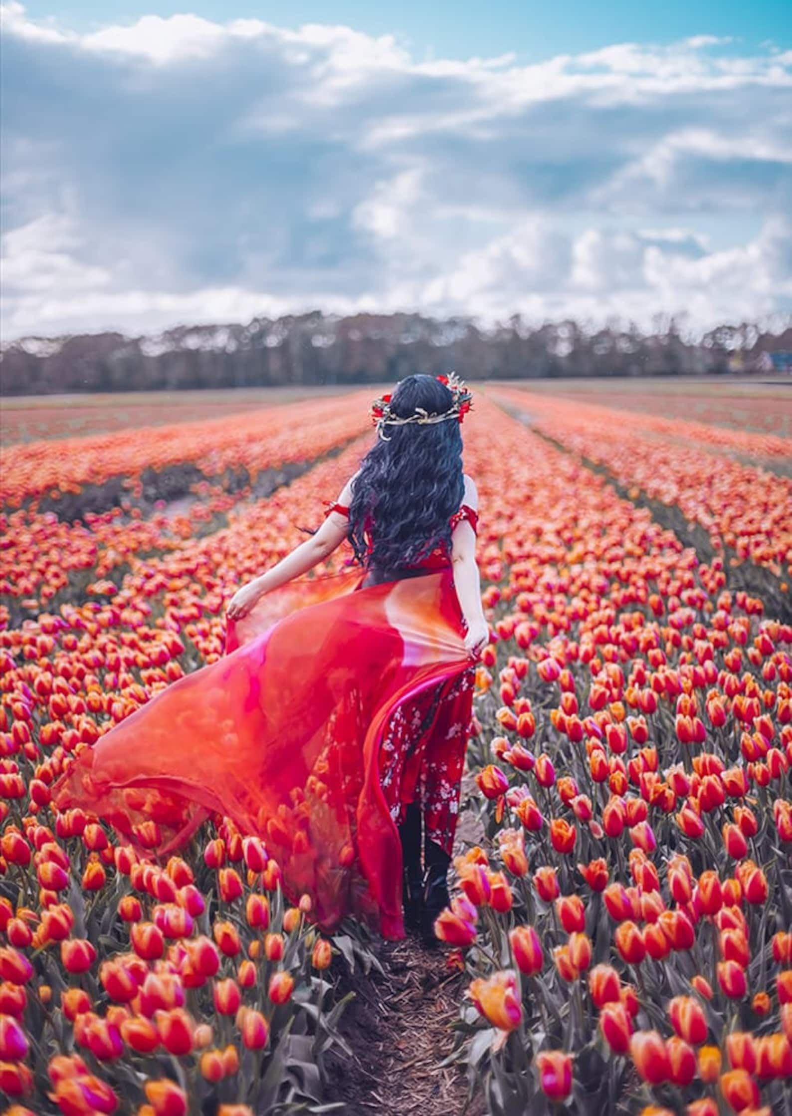Flower Cape Floral Cloak Red Rose Scarf Shawl Romantic Poncho - Etsy