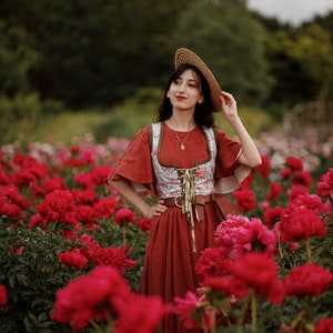 Hobbit Bodice, Renaissance Corset Flowers Cottagecore Style Corset Vest ...