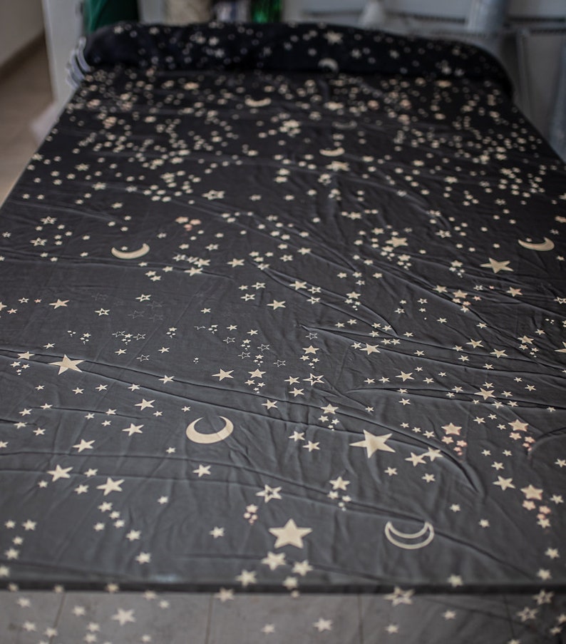 Moon and Stars Chiffon Fabric - Translucent Horoscope Gauze - Etsy