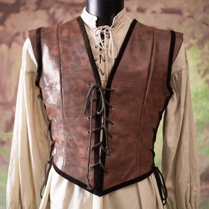Brown Faux Leather Surcoat - Unisex Elven Renaissance Costume Vest - Etsy