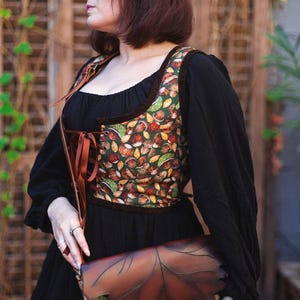 Hobbit Bodice, Chestnuts Autumn Renaissance Corset Flowers Cottagecore ...