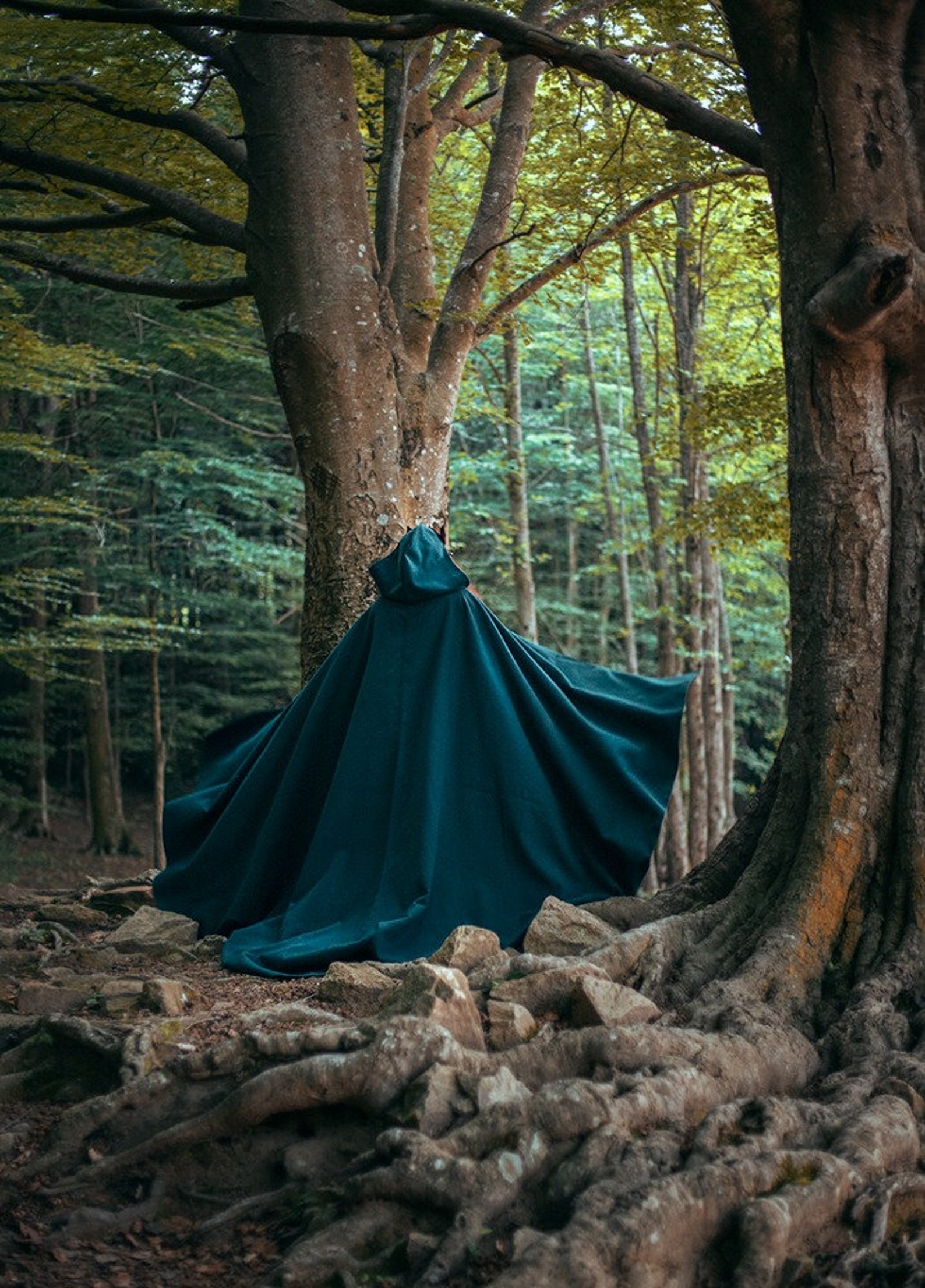 Green Vegan Wool Druid Cape Hooded Cloak Elven Costume Cloth - Etsy Canada