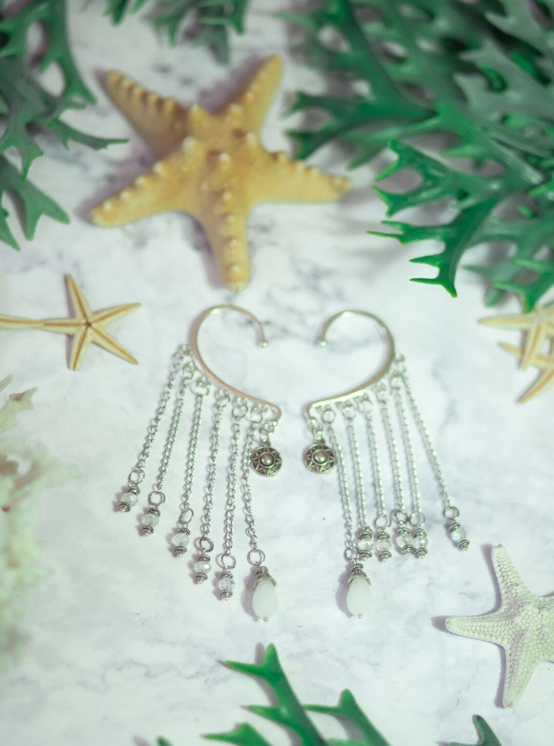 Mermaid Ear Cuff - Silver Brass - Sparkling Crystal - Etsy