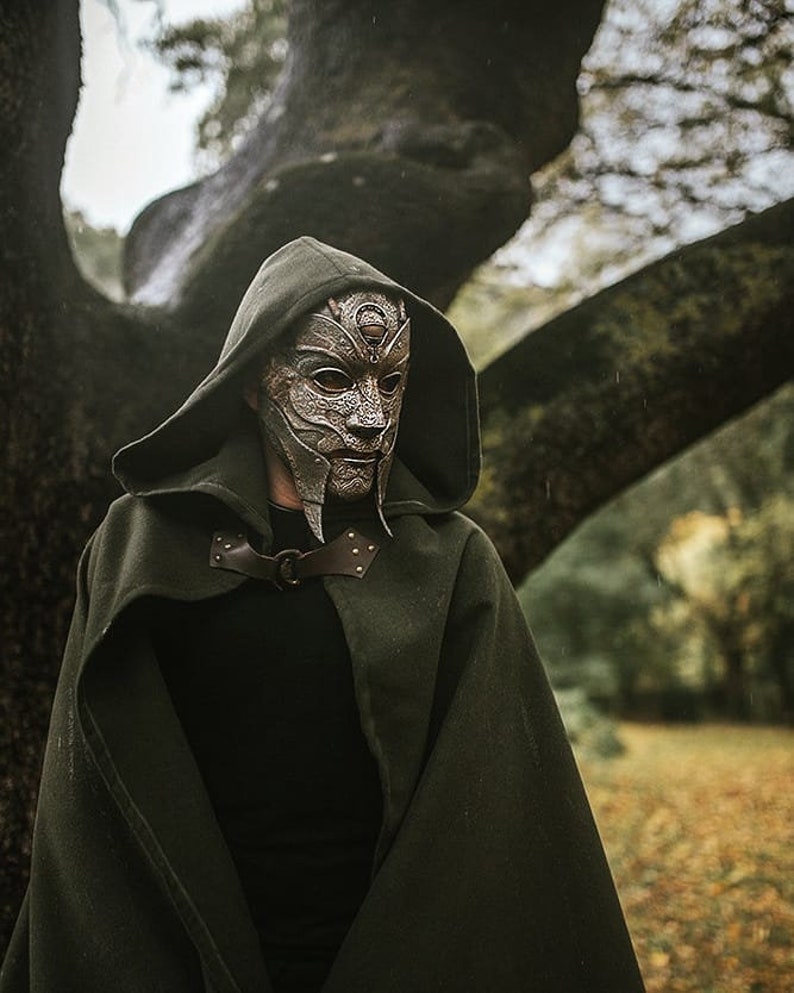 Green Vegan Wool Druid Cape Hooded Cloak Elven Costume Cloth - Etsy Canada