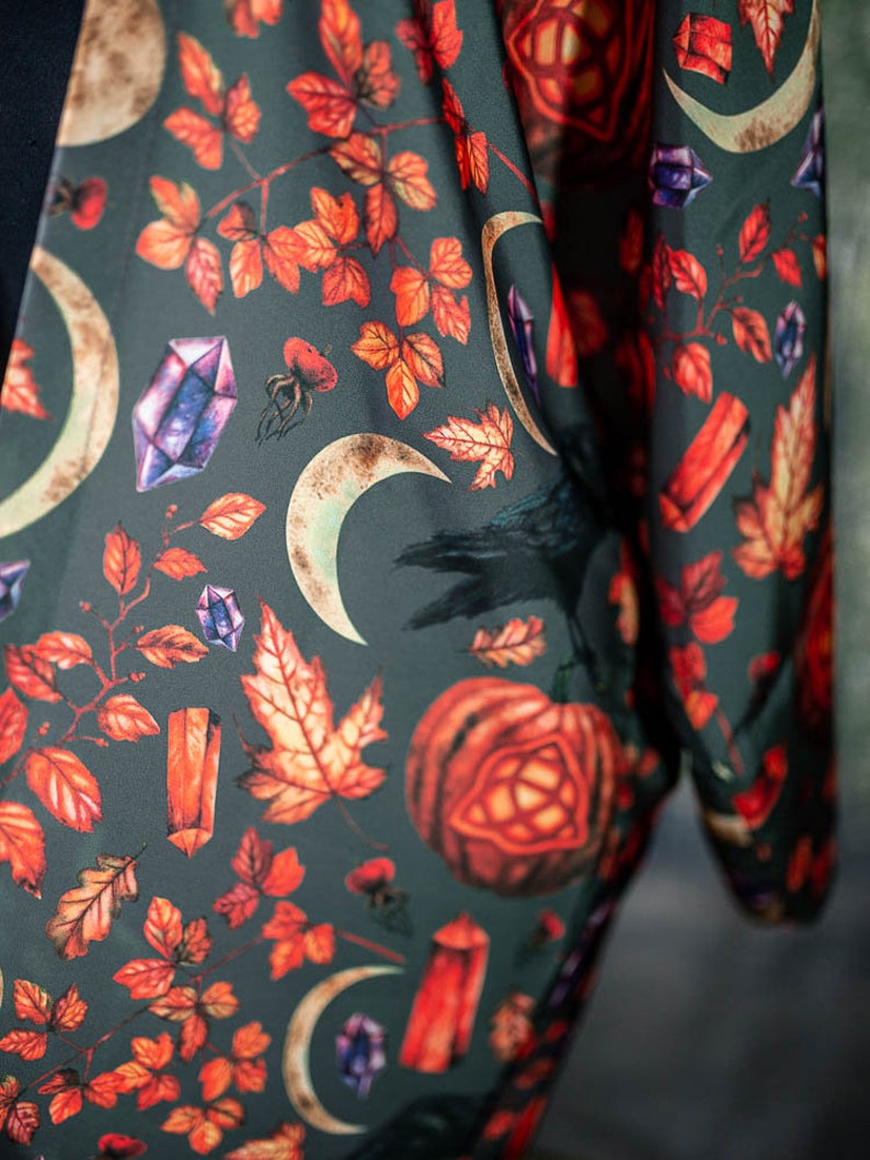 Samhain Robe Sylky Clothing Cardigan Kimono Halloween Fashion - Etsy