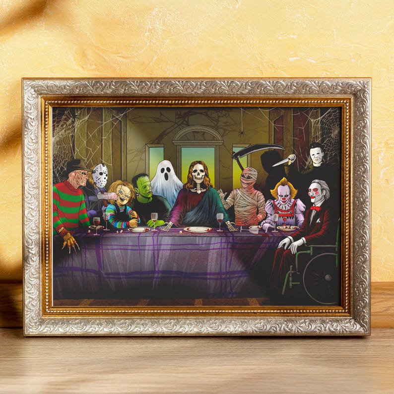 The Halloween Last Supper Wall Art: Featuring the Most Popular Horror ...