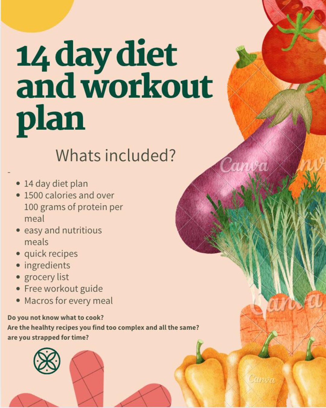 14 Day Meal Plan, 1500 Calories With Full Macros, Over 100+ Grams of ...