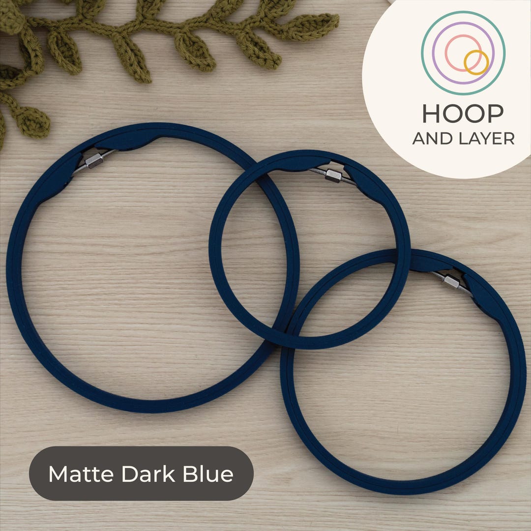 Seamless Round Embroidery Hoop – Matte Dark Blue | Modern Frame for ...
