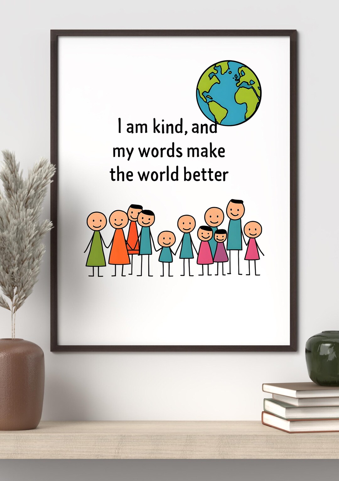 I Am Kind Affirmation Wall Art | Positive Quote Printable for Kids ...