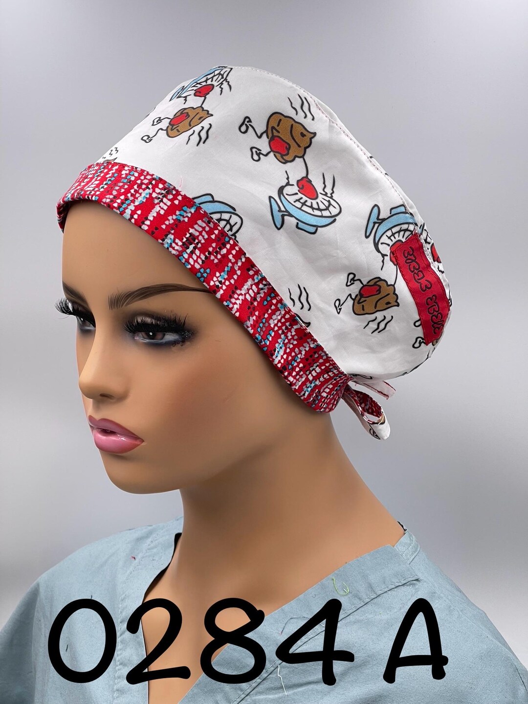Funny Poop Print Scrub Cap: Shit Hits the Fan.fan Just Got Hit by Shit ...