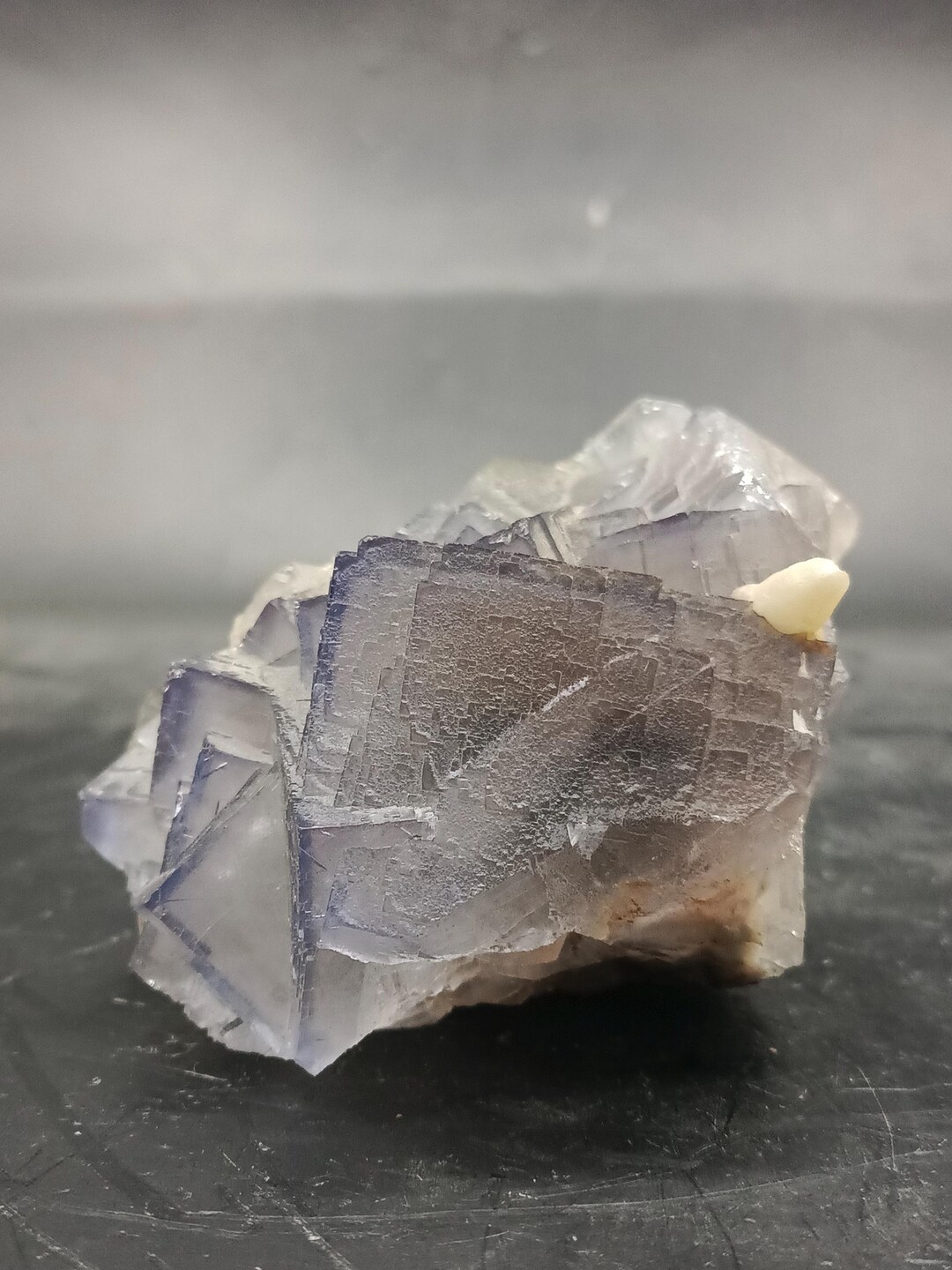 246g Rare Blue Purple Phantom Fluorite Mineral Specimen, With Calcite ...