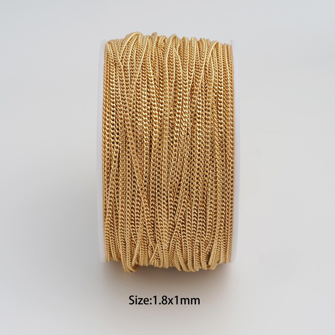 1 Meter Dainty Gold Curb Chains,18k Gold Filled Specialty Chains,semi ...