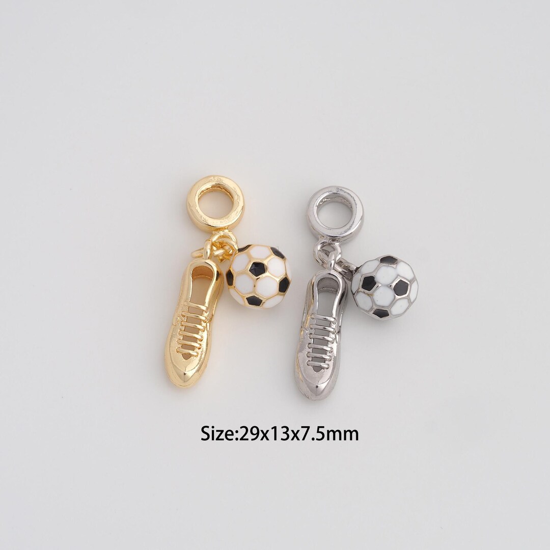 Dainty Gold Football Pendant,18k Gold Filled Sports Charms,enamel ...