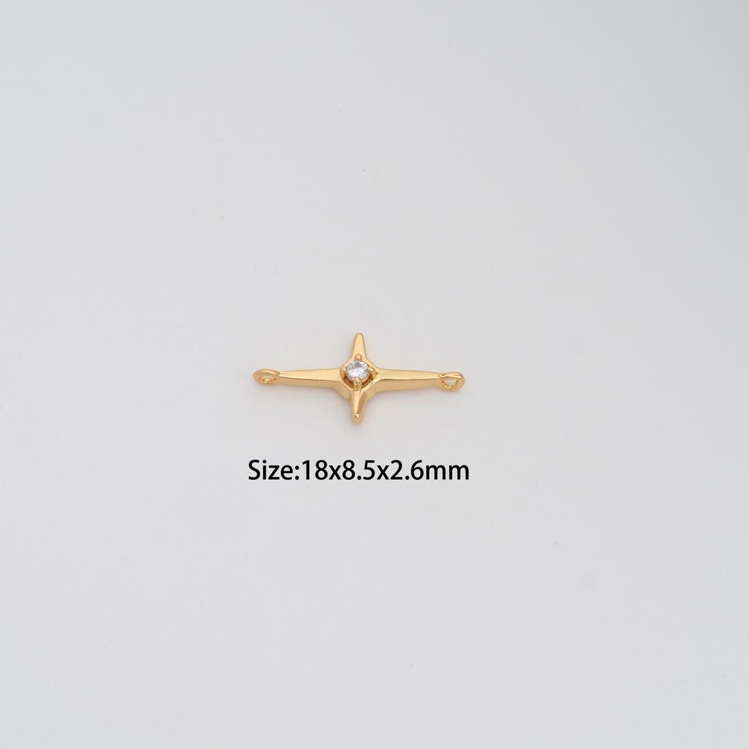 Star Connectors,18k Gold Filled Celestial Connectors,micropavé CZ ...