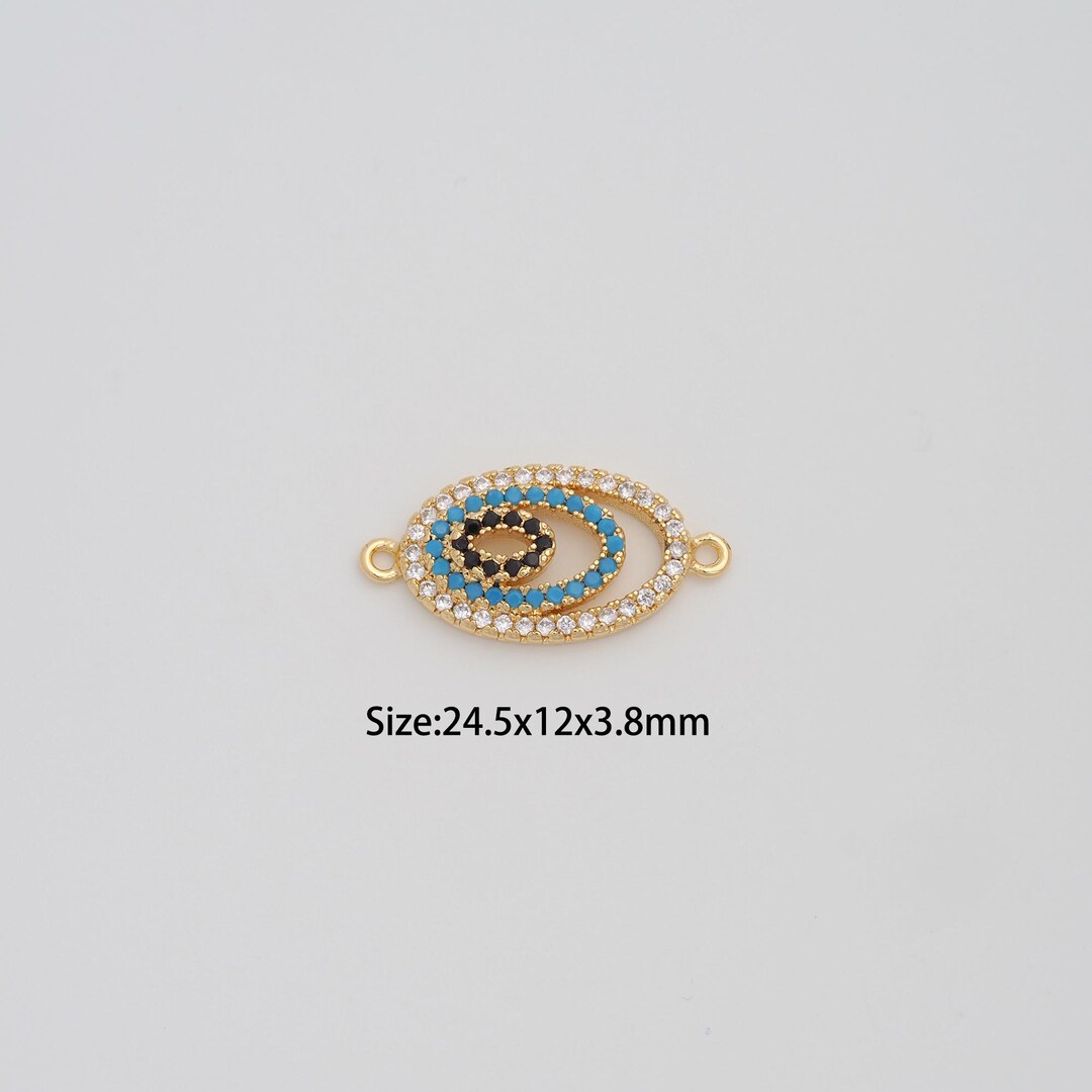 Dainty Gold Oval Connectors,18k Gold Filled Oval Connectors,micropavé ...