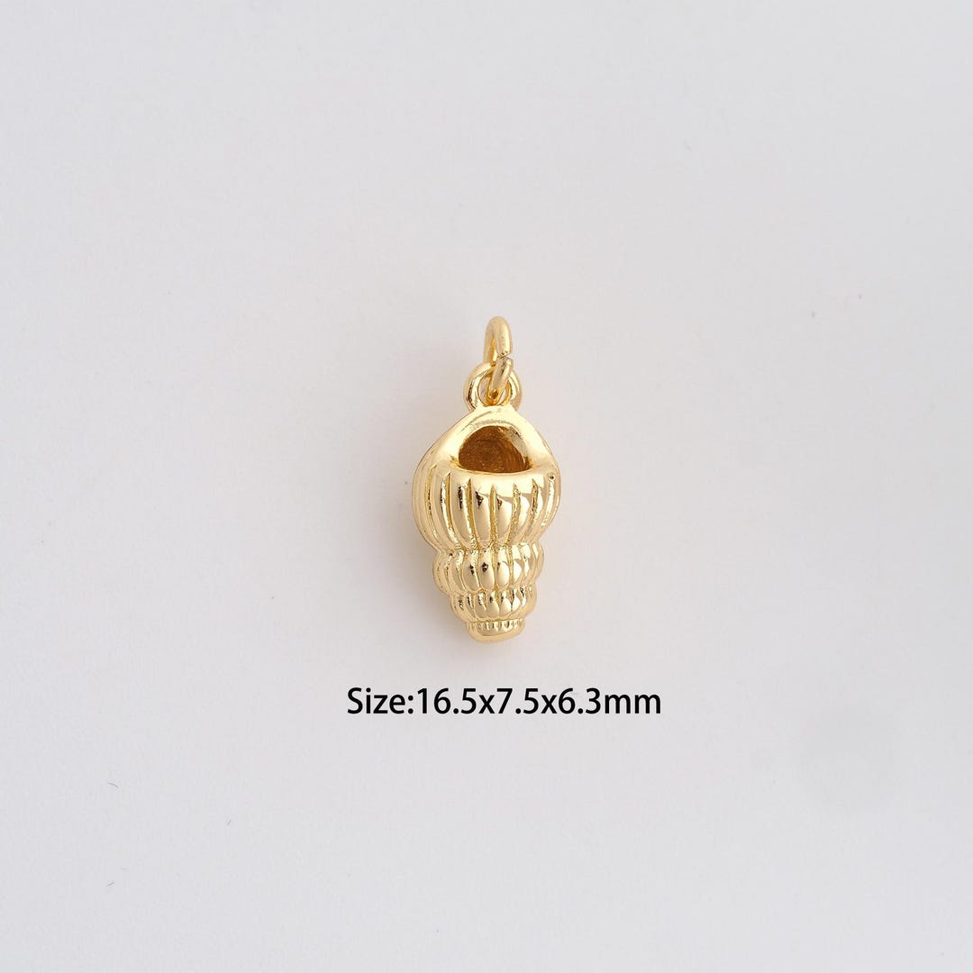 Dainty Gold Conch Pendant,18k Gold Filled Conch Charms,conch Charm for ...
