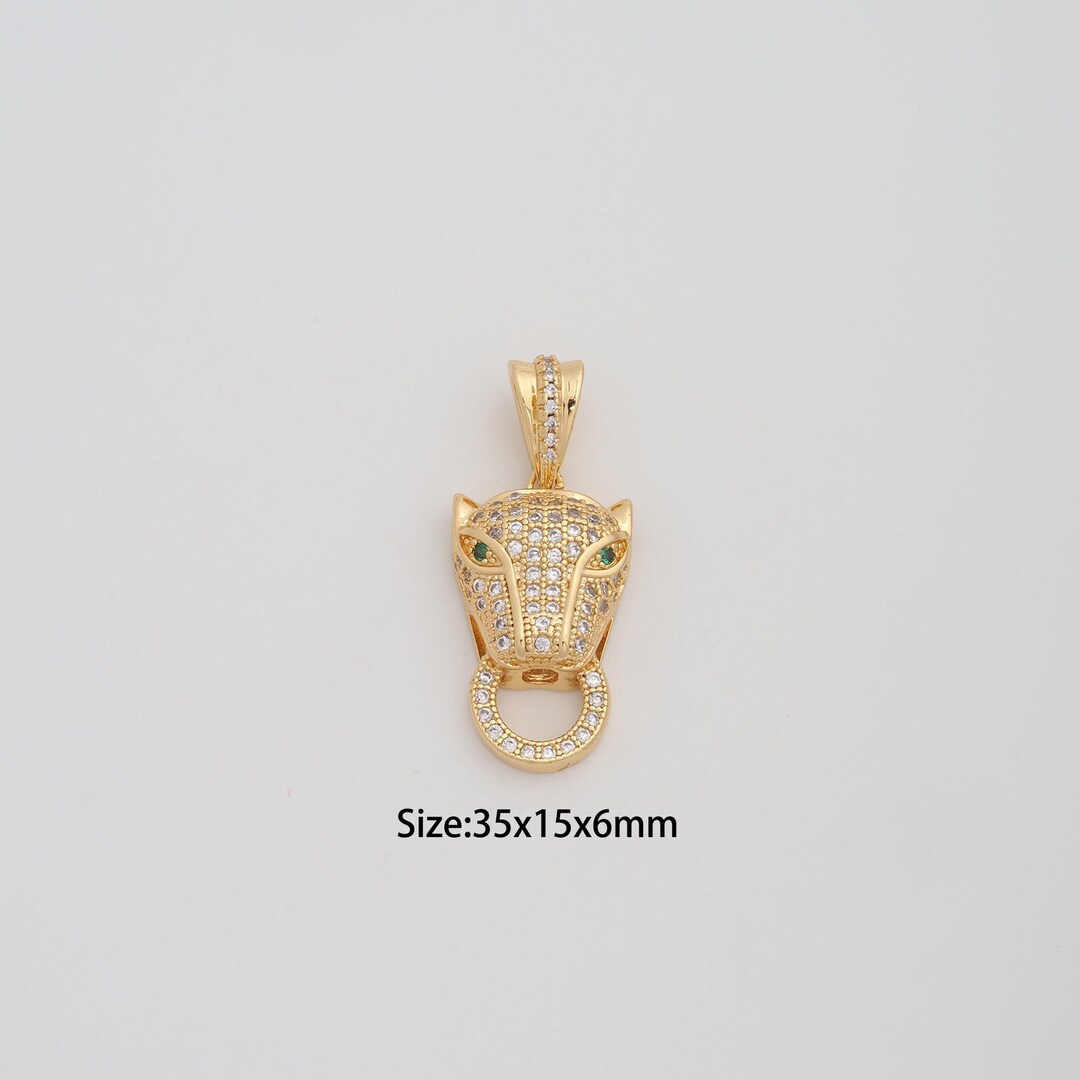 Dainty Gold Leopard Head Pendant,18k Gold Filled Animal Charms ...