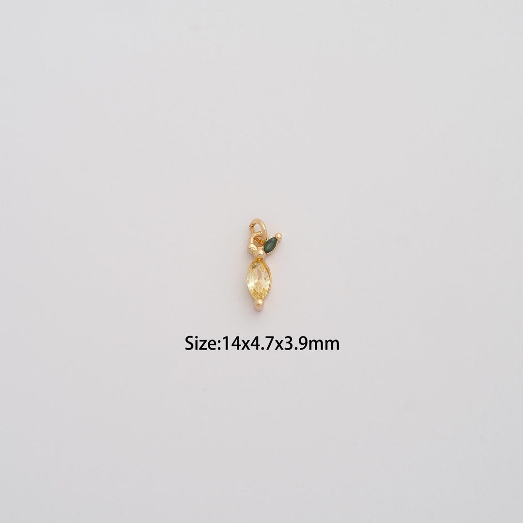 Dainty Gold Mango Pendant,18k Gold Filled Fruit Charms,micropavé CZ ...