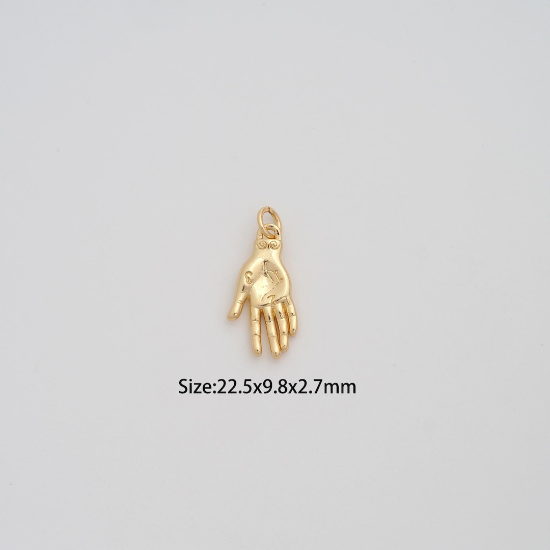 Dainty Gold Hand Pendant,18k Gold Filled Gesture Charms,hand Charm for ...
