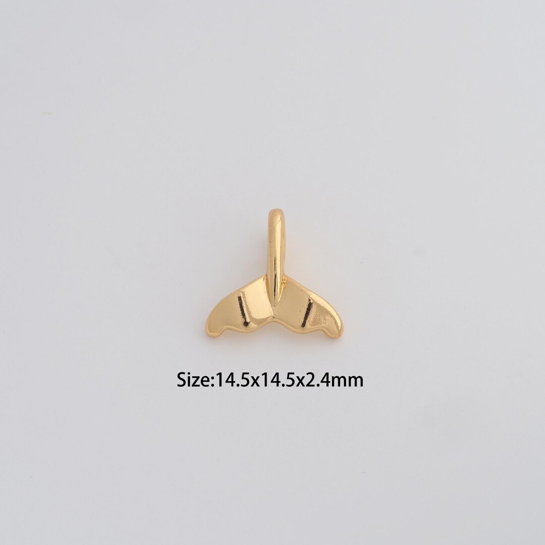 Dainty Gold Fishtail Pendant,18k Gold Filled Fishtail Charms,fishtail ...
