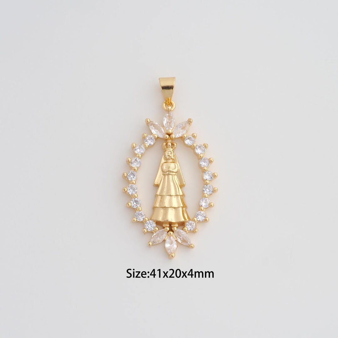 Dainty Gold Princess Pendant,18k Gold Filled Character Charms,micropavé ...