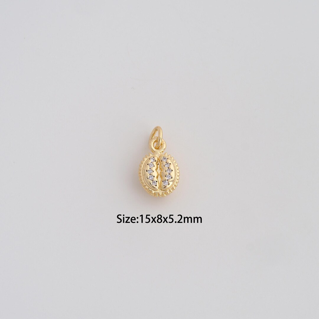 Dainty Gold Durian Pendant,18k Gold Filled Fruit Charms,micropavé CZ ...
