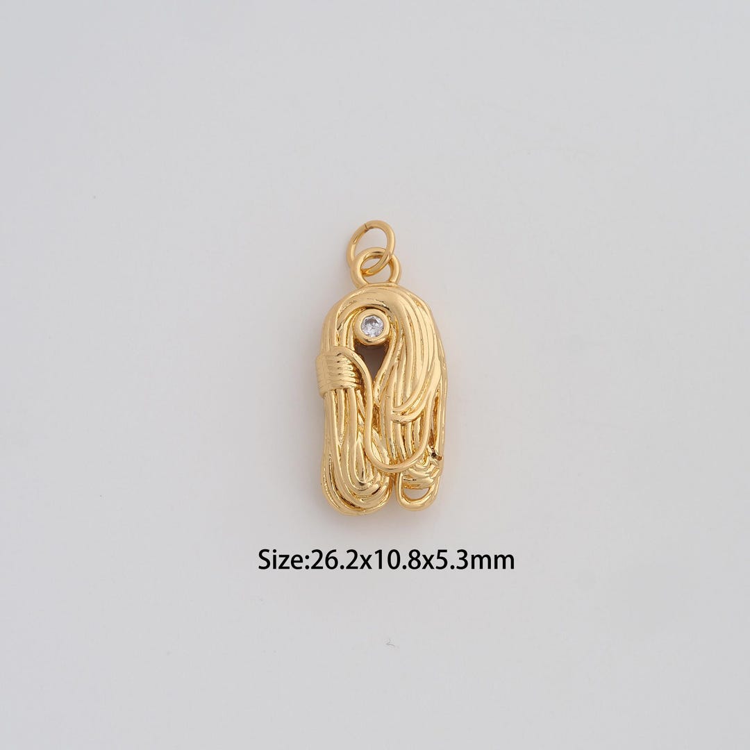 Dainty Gold Rope Pendant,18k Gold Filled Rope Charms,micropavé CZ Rope ...