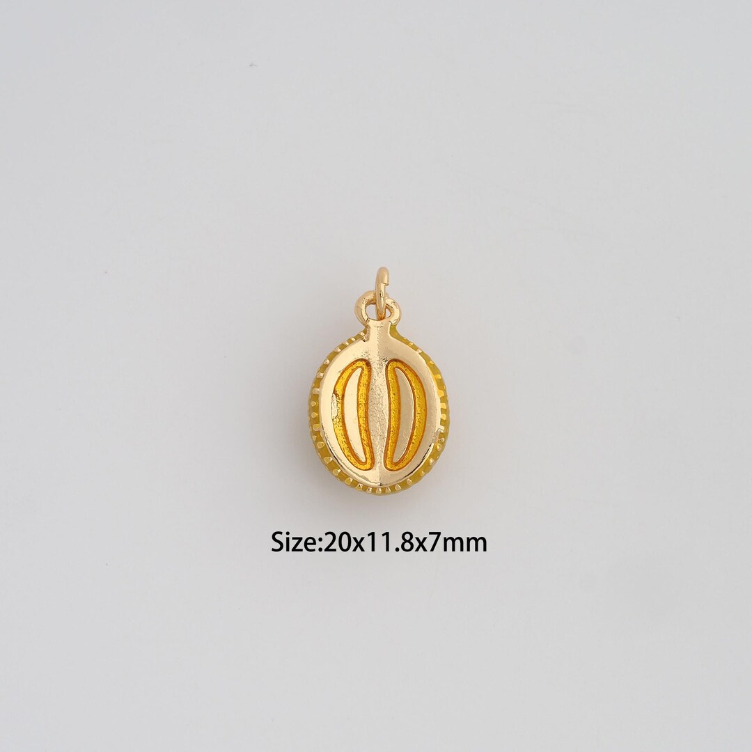 Dainty Gold Durian Pendant,18k Gold Filled Fruit Charms,enamel Durian ...