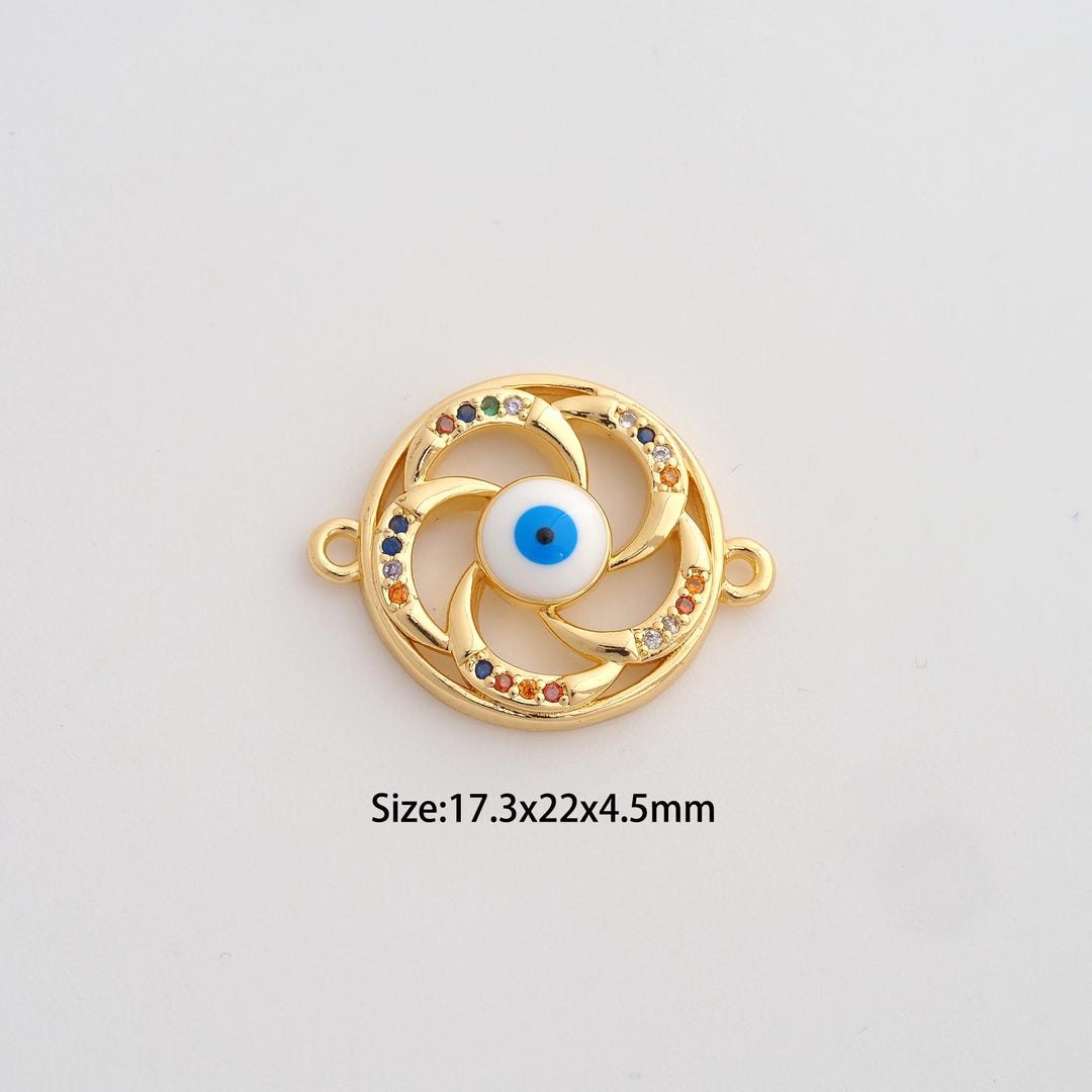 Enamel Evil Eye Connectors,18k Gold Filled Devil Eye Connectors ...