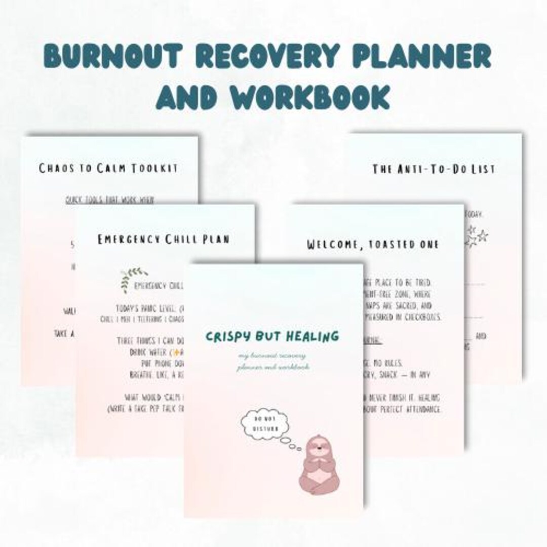 Burnout Recovery Journal, Mental Health Workbook, Stress Management ...