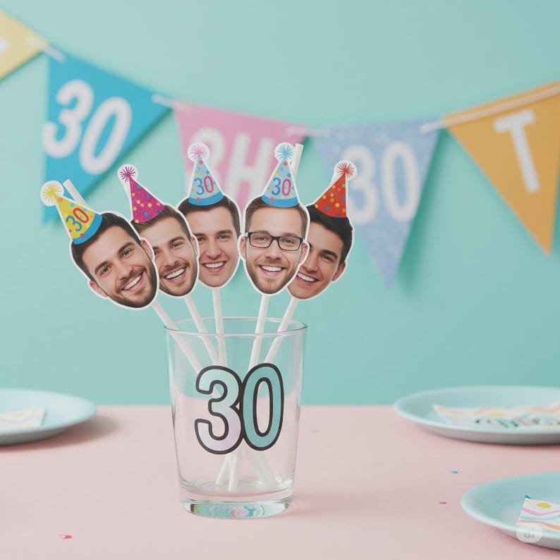 Custom Photo Face Party Straws: Graduation Decorations Class of 2024 - Etsy