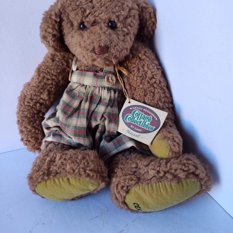 Vintage Ganz Maxwell Teddy Bear: Cottage Collectibles Plaid Jumper 13 ...